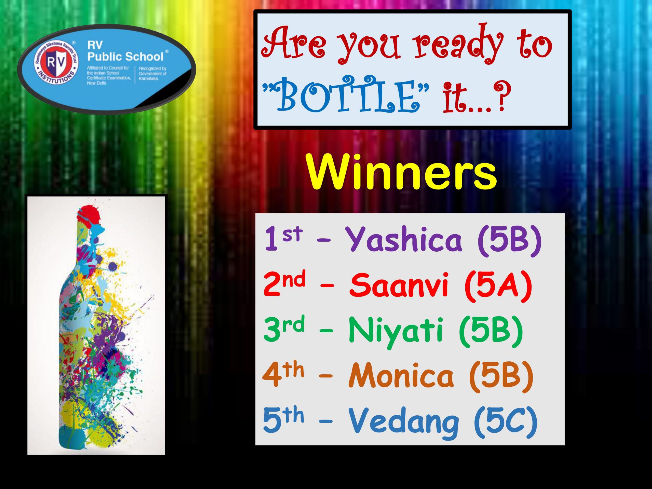 Class 5 Atta model making and bottle decoration competition 2020 - rvps